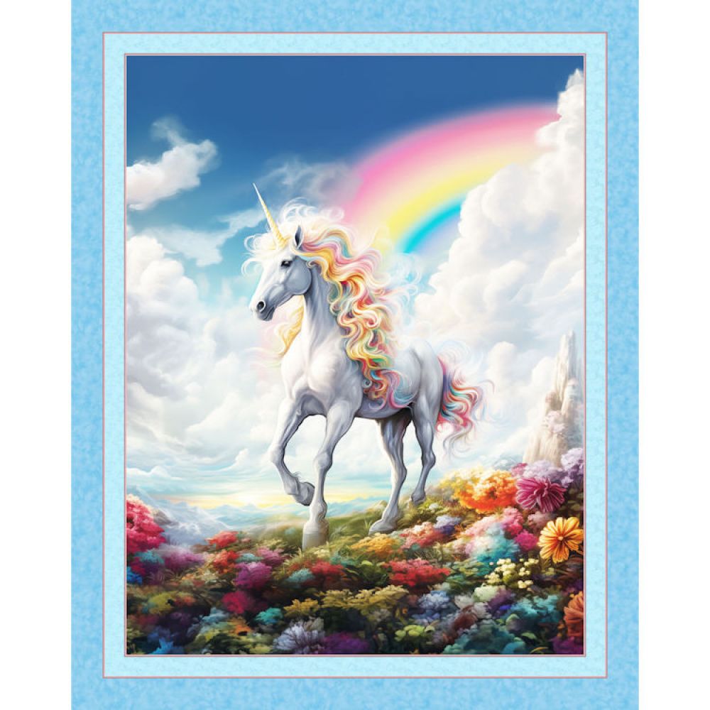 End of the Rainbow Unicorn Panel – Quilting Fabric Supplier