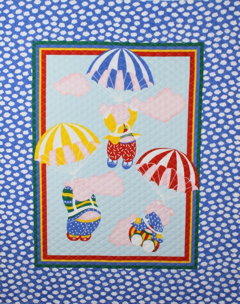 Flying Pigs Pre-quilted Panel 09 – Quilting Fabric Supplier