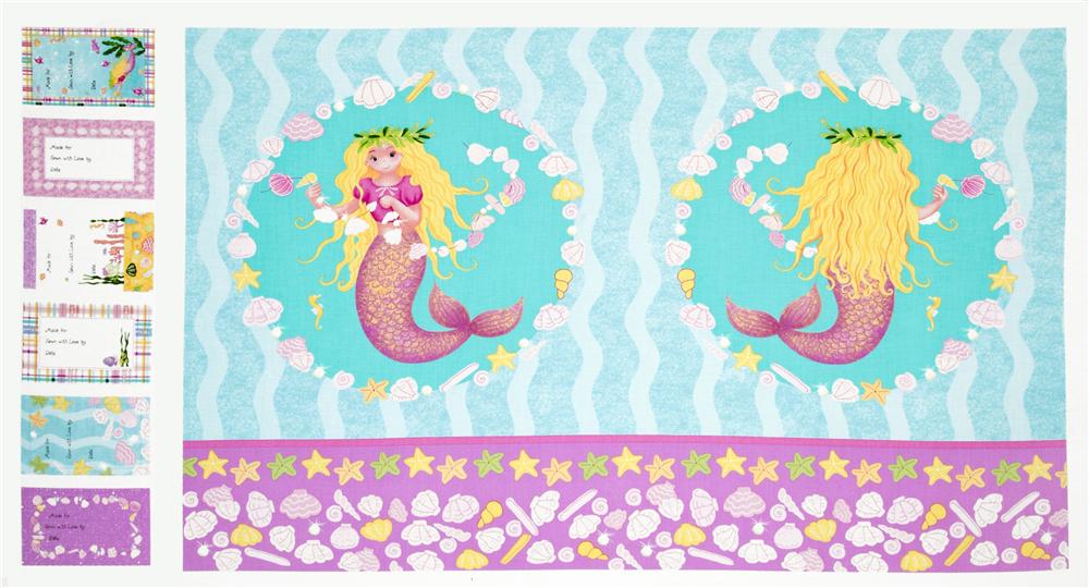 Mermaid Wishes Panel Fabric 24" x 44" – Quilting Fabric Supplier