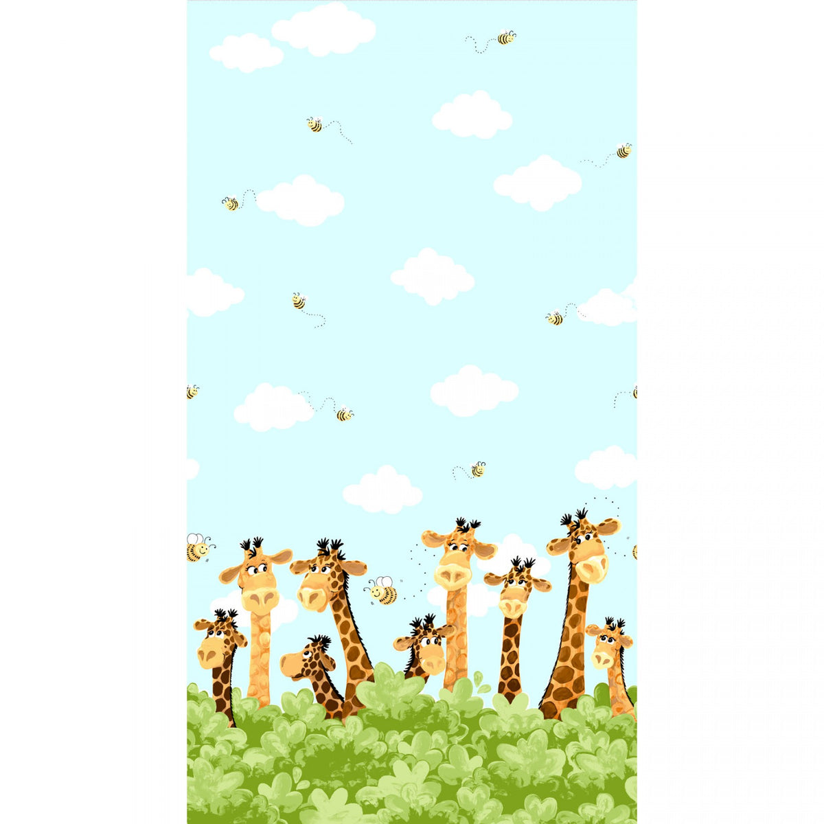 Zoe The Giraffe II Border Print WSB20257-930 Susybee – Quilting Fabric ...